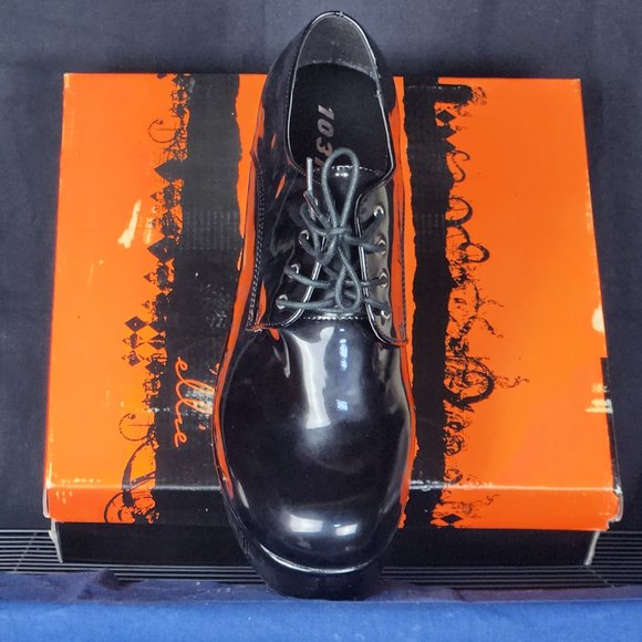 1031 | Shoes | Last Pair Black Patent Leather 3 Heel Platform Shoes ...